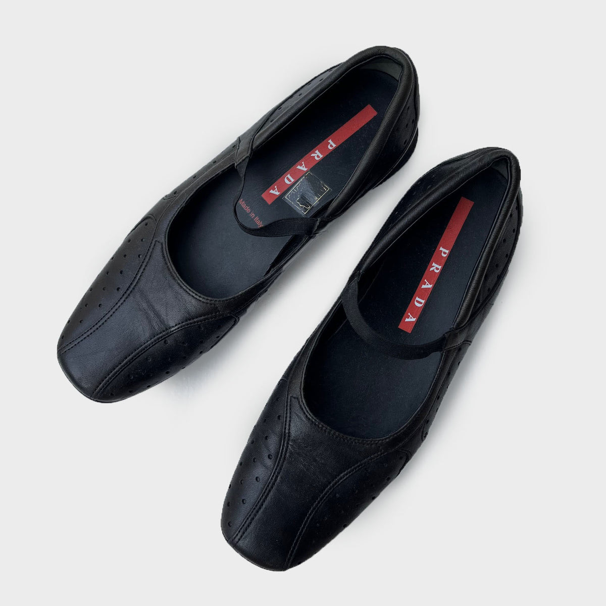 PRADA LEATHER MARY JANE FLATS – Temple of Nostalgia